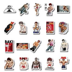 20 pcs stickers pack baki aesthetic the vinyl grappler colorful waterproof for water bottle laptop bumper car bike luggage guitar skateboard