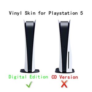 Ps5 Stickers Full Body Vinyl Skin Decal Cover for Playstation 5 Digital Edition Console Controllers (Digital Edition, Pink Starry Sky)