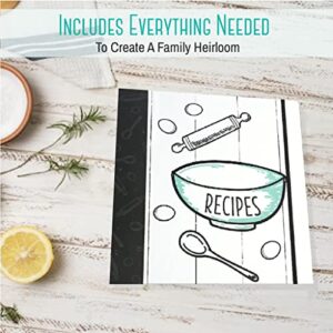 OUTSHINE Recipe Book Binder Set|Farmhouse Recipe Binder 8.5x11 3 Ring Kit with Cards and Dividers|Make Your Own Recipe Book Binder| Blank Recipe Book Organizer|Recipe Book To Write In Your Own Recipes