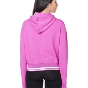 Juicy Couture Women's Cropped Logo Pullover Hoodie, Wild Fuchsia, Large