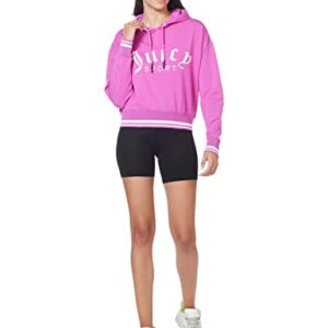 Juicy Couture Women's Cropped Logo Pullover Hoodie, Wild Fuchsia, Large