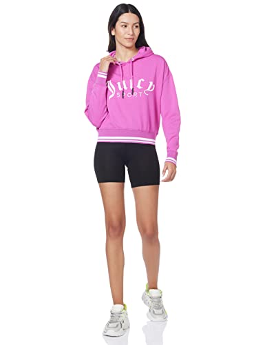 Juicy Couture Women's Cropped Logo Pullover Hoodie, Wild Fuchsia, Large