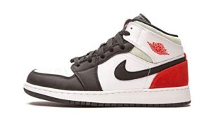 jordan youth air 1 mid se gs bq6931 100 red/grey/black toe - size 5.5y