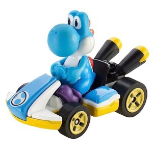 diecast hotwheels mario kart light-blue yoshi (standard kart) 1:64 scale