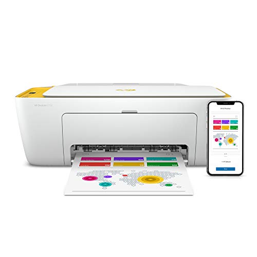 HP DeskJet 2732 Wireless All-in-One Compact Color Inkjet Printer - Instant Ink Ready, Marigold 5AR85A (Renewed)