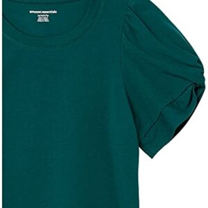 Amazon Essentials Women's Classic-Fit Twist Sleeve Crewneck T-Shirt, Forest Green, X-Large