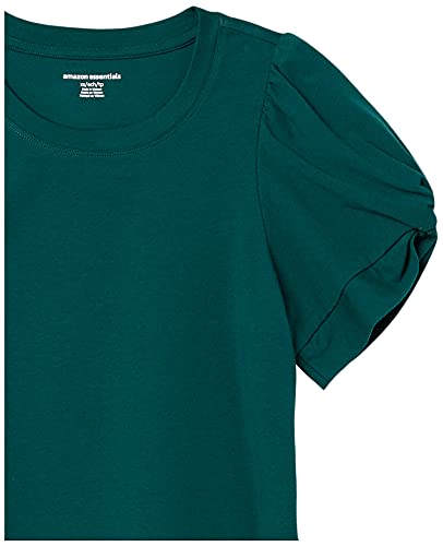 Amazon Essentials Women's Classic-Fit Twist Sleeve Crewneck T-Shirt, Forest Green, X-Large