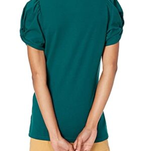 Amazon Essentials Women's Classic-Fit Twist Sleeve Crewneck T-Shirt, Forest Green, X-Large