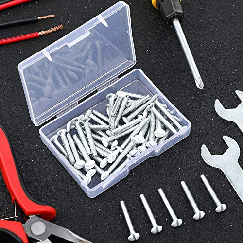 120 Pieces White Wall Plate Screws, 1 Inch Long Slotted 6-32 Threads Switch Cover Screws Oval Head Milled Slot Screws Wall Panel Replacement Screws for Wall Panels Light Switch Panels