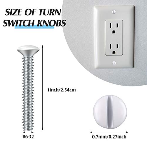 120 Pieces White Wall Plate Screws, 1 Inch Long Slotted 6-32 Threads Switch Cover Screws Oval Head Milled Slot Screws Wall Panel Replacement Screws for Wall Panels Light Switch Panels