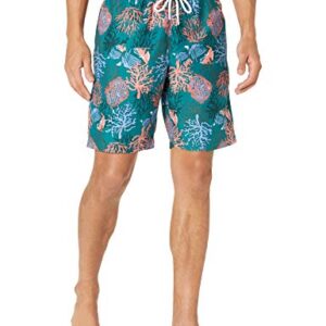 Amazon Essentials Men's 9" Quick-Dry Swim Trunk, Coral Orange, Large