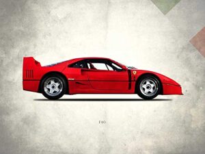 posterazzi pdxrgn113388small ferrari f40 berlinette 1992 mark rogan poster print, 24 x 18, multicolor