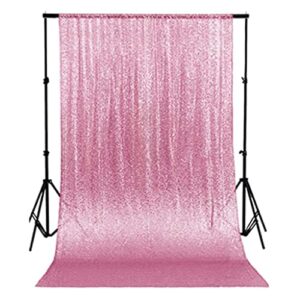 Sequin Backdrop 2FTx7FT Pink Gold Glitter Sequin Backdrop Curtain Fuchsia Pink Sequence Backdrop Photography Backdrop for Wedding Birthday Baby Shower Shimmer Wall Background(2FTx7FT, Pink Gold)