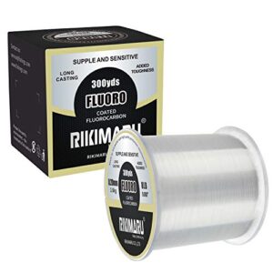 rikimaru fluoro fishing line, 100% fluorocarbon coated fishing line (clear, 4lb/0.18mm/300yds)