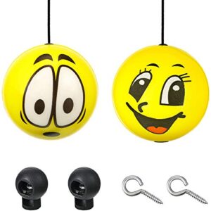 frienda 2 sets double garage parking aids, includes 2 pieces parking assist balls garage ball stopper, 2 pieces plastic cord locks and 2 pieces screw hooks garage parking indicators for car parking