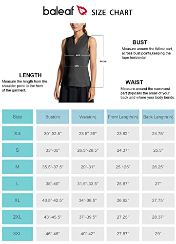 BALEAF Women's Sleeveless Golf Tennis Shirts Lightweight Quick Dry V-Neck Tank Tops Polo Black M