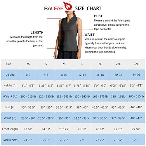 BALEAF Women's Sleeveless Golf Tennis Shirts Lightweight Quick Dry V-Neck Tank Tops Polo Black M