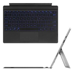 keyboard replacement type cover trackpad mouse for microsoft surface pro 7 / 6 / 5 / 4 / 3 ergonomic portable slim wireless bluetooth rechargeable (with backlit)