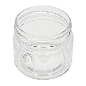 2oz Plastic Cosmetic Jars Leak Proof Clear Container with Black Lid for Cream, Lotion, Powder, ointment, Beauty Products etc, 6 Pcs.