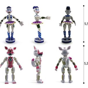 Toysvill Inspired by FNAF Sister Location Action Figures Toys (Set of 5 pcs), More Than 5 inches [Funtime Freddy Bear, Circus Baby, Ennard, Ballora, Funtime Foxy], Fun Action Simulator