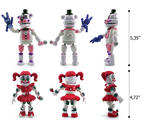 Toysvill Inspired by FNAF Sister Location Action Figures Toys (Set of 5 pcs), More Than 5 inches [Funtime Freddy Bear, Circus Baby, Ennard, Ballora, Funtime Foxy], Fun Action Simulator