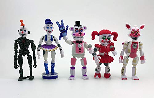 Toysvill Inspired by FNAF Sister Location Action Figures Toys (Set of 5 pcs), More Than 5 inches [Funtime Freddy Bear, Circus Baby, Ennard, Ballora, Funtime Foxy], Fun Action Simulator