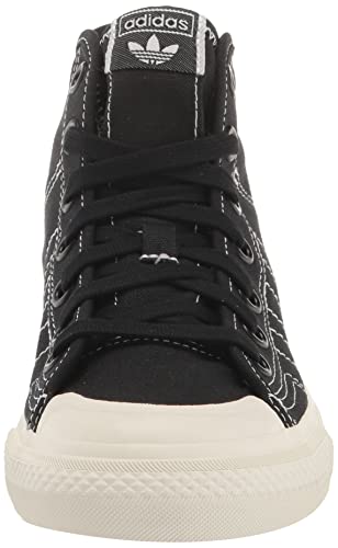 adidas Originals Men's Nizza Hi RF Sneaker, Black/White/Off White, 6.5