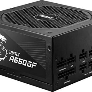 MSI MPG A650GF Gaming Power Supply - Full Modular - 80 PLUS Gold Certified 650W - 100% Japanese 105°C Capacitors - Compact Size - ATX PSU