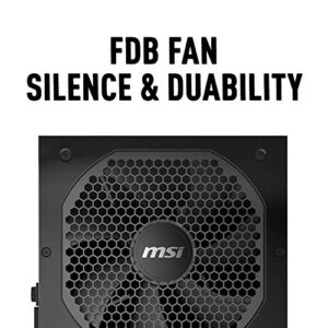 MSI MPG A650GF Gaming Power Supply - Full Modular - 80 PLUS Gold Certified 650W - 100% Japanese 105°C Capacitors - Compact Size - ATX PSU