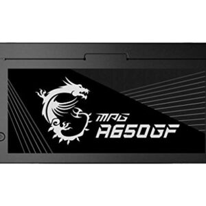 MSI MPG A650GF Gaming Power Supply - Full Modular - 80 PLUS Gold Certified 650W - 100% Japanese 105°C Capacitors - Compact Size - ATX PSU