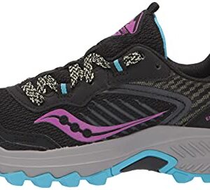 Saucony Women's Excursion TR15 Trail Running Shoe, Black/raz/Lime, 10