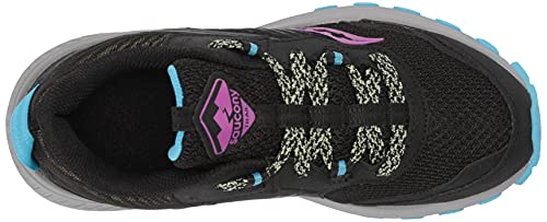 Saucony Women's Excursion TR15 Trail Running Shoe, Black/raz/Lime, 10