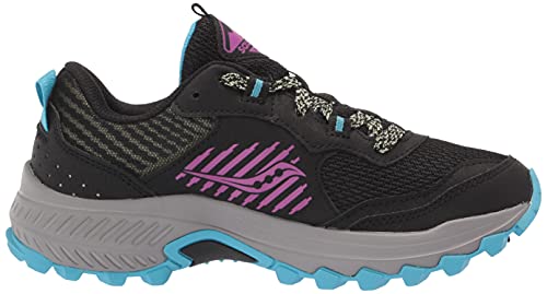 Saucony Women's Excursion TR15 Trail Running Shoe, Black/raz/Lime, 10