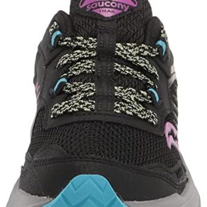 Saucony Women's Excursion TR15 Trail Running Shoe, Black/raz/Lime, 10