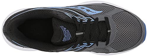 Saucony Women's Cohesion 14 Road Running Shoe, Charcoal/Jewel, 9