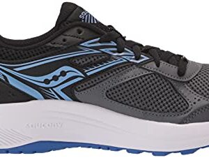 Saucony Women's Cohesion 14 Road Running Shoe, Charcoal/Jewel, 9