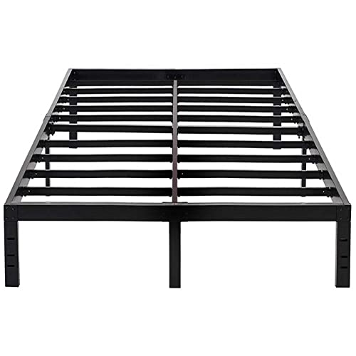 OmiNight California King Bed Frame 14 Inch High 3500lbs Heavy Duty Sturdy Steel Slat Support Metal Platform No Box Spring NeededNoise Free-Black