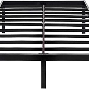 OmiNight California King Bed Frame 14 Inch High 3500lbs Heavy Duty Sturdy Steel Slat Support Metal Platform No Box Spring NeededNoise Free-Black