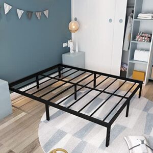 OmiNight California King Bed Frame 14 Inch High 3500lbs Heavy Duty Sturdy Steel Slat Support Metal Platform No Box Spring NeededNoise Free-Black