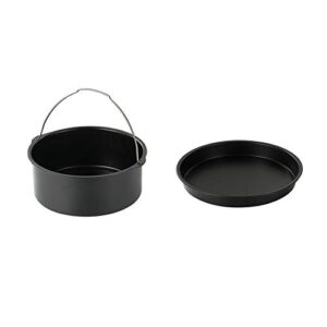 cake cans, pizza pan, 2pcs/set steel round air fryer accessories steel baking cake barrel for gourmia cosori phillips gowise for gourmia for home kitchen resturant