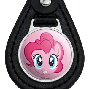 GRAPHICS & MORE Black Leather My Little Pony Pinkie Pie Face Keychain