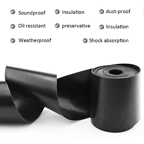 Neoprene Rubber Strips Solid Rubber Rolls Neoprene Solid Rubber Sheet for DIY Gasket, Warehouse, Pads, Seals, Weather Stripping, Crafts, Flooring, Supports (1In x 1/16In x 10Ft)