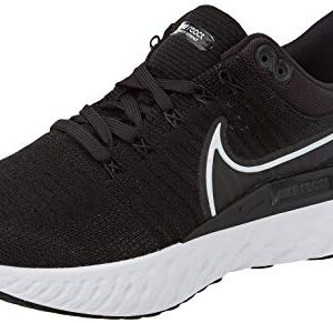 Nike Men's React Infinity Run Flyknit 2 Shoe, Black White Iron Grey, 7.5