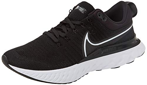 Nike Men's React Infinity Run Flyknit 2 Shoe, Black White Iron Grey, 7.5