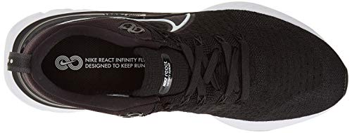 Nike Men's React Infinity Run Flyknit 2 Shoe, Black White Iron Grey, 7.5