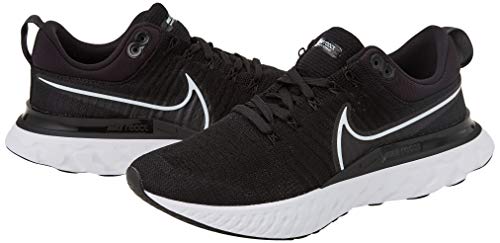 Nike Men's React Infinity Run Flyknit 2 Shoe, Black White Iron Grey, 7.5