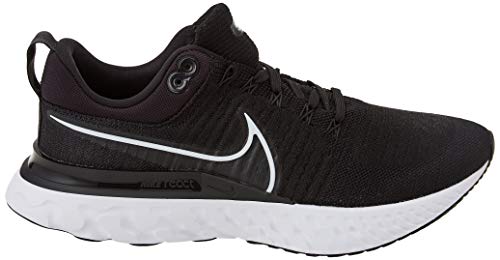 Nike Men's React Infinity Run Flyknit 2 Shoe, Black White Iron Grey, 7.5