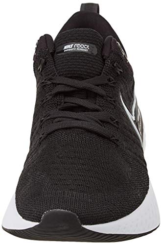 Nike Men's React Infinity Run Flyknit 2 Shoe, Black White Iron Grey, 7.5