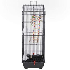 SUPER DEAL 39'' Roof Top Parrot Bird Cage with Toys for Cockatiel Sun Conure Parakeet Finch Budgie Lovebird Canary Large Flight Pet House