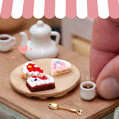 100 Pieces Miniature Food Drinks Toys Mixed Pretend Foods for Dollhouse Kitchen Play Resin Mini Food for Adults Teenagers Doll House (Hamburger, Pizza, Cake, Bread)